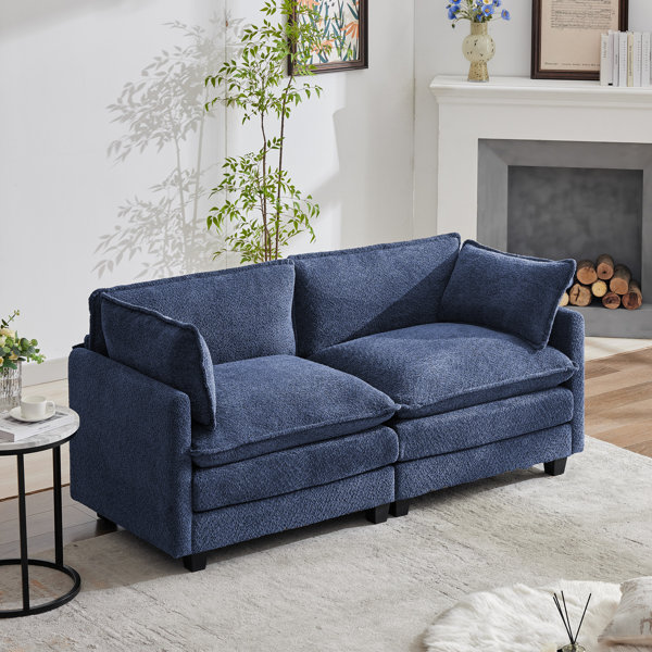 Ebern Designs Redenius Boucle Upholstered Loveseat Sofa With Armrest | Wayfair